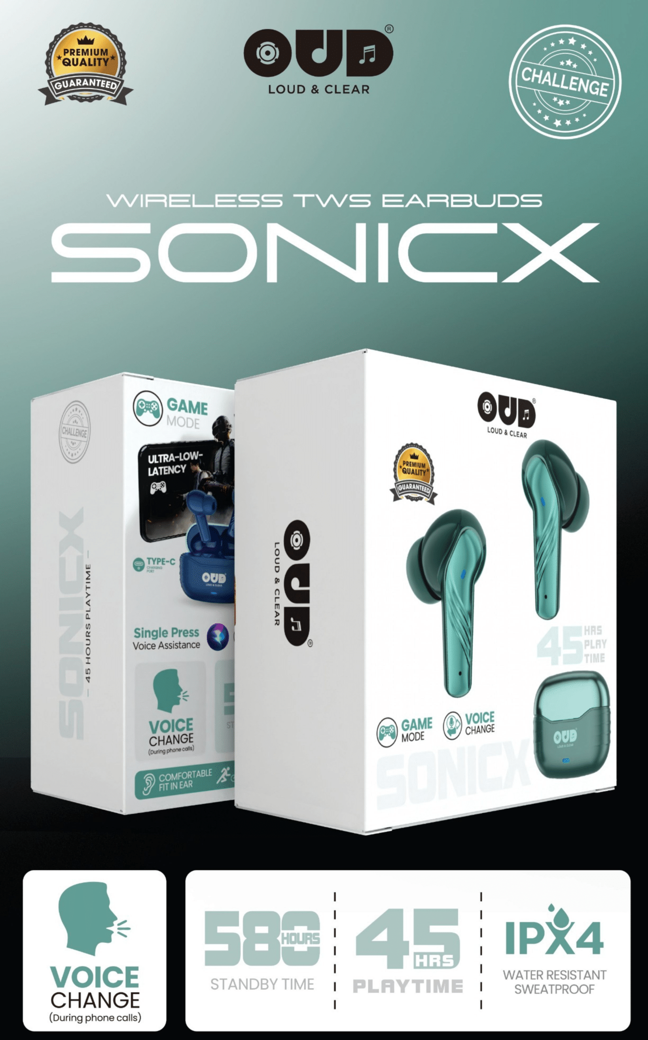 OUD Challenge Earbuds SONICX – Spare Lelo